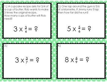 Multiplying Fractions By Whole Numbers Task Cards By Ms S Superstars