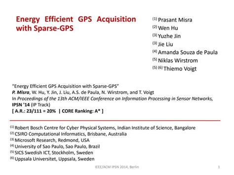 Energy Efficient Gps Acquisition With Sparse Gps Ppt