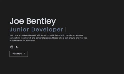 GitHub Joe Bentley JB React Portfolio React Personal Portfolio