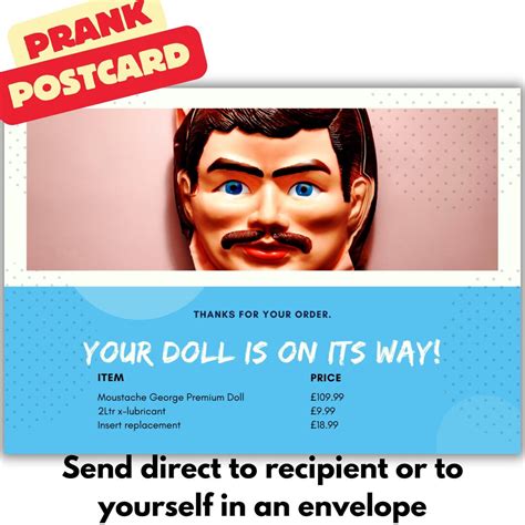 Prank Postcard Sex Doll Order Confirmation Male Anonymous Handwritten Gag Postcard Sent