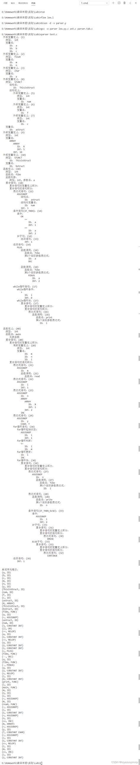 mini c编译器设计与实现 文档 任务书 评价表 ppt 项目源码 type program extdeflist extdef