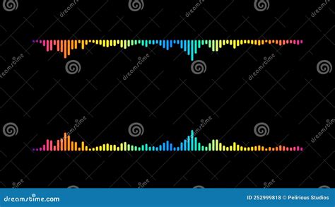 Colorful Double Audio Wave Spectrum Visualizer Abstract Animation With