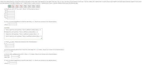 Solved Nd Decompression Time After Surfacing Let X Depth Chegg