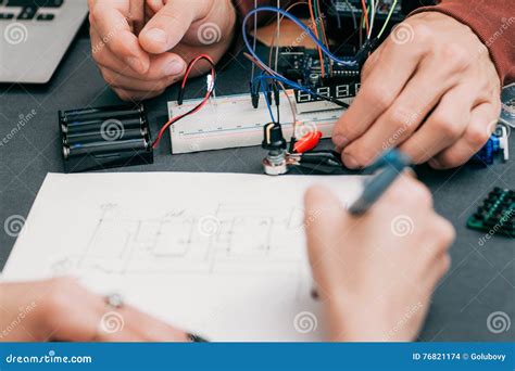 Woman Recapping Electronics Creation Process Stock Photo Image Of Hobby Creation
