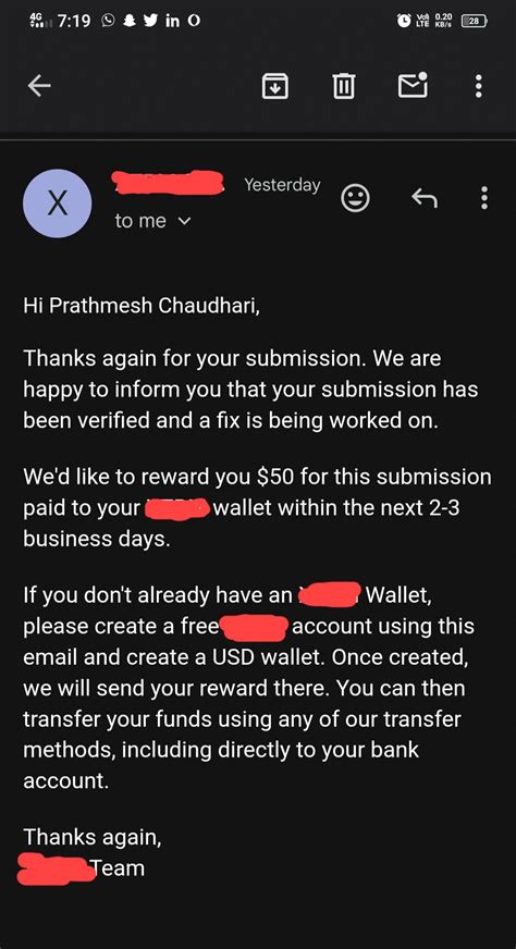 Prathmesh Chaudhari On Linkedin Bugbounty Ethicalhackibg