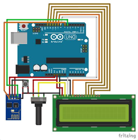 Interfacing Circuit Diagram For Arduino With Esp8266 Elektronik