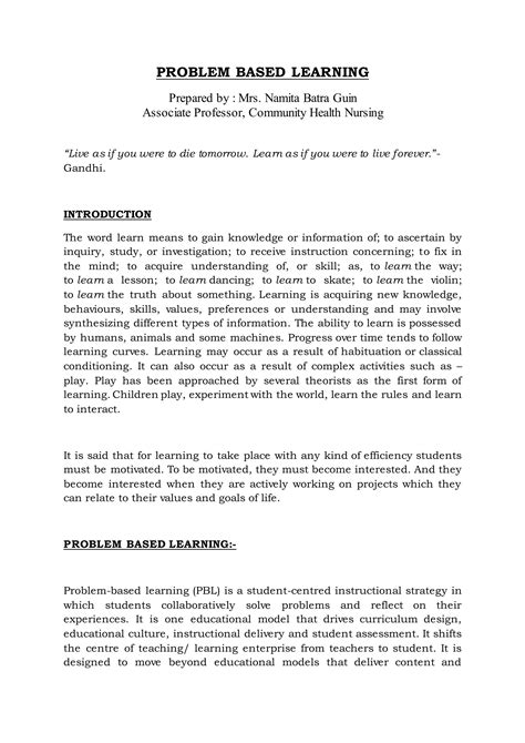 problem based learning pdf