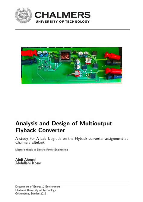 Pdf Analysis And Design Of Multioutput Flyback Converterpublications