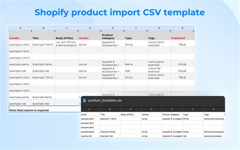 5 Shopify Sample Products Csv Download For Niches Spreadsheet Guide