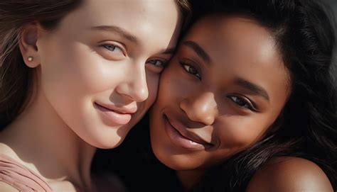 Premium Photo Diverse Beautiful Girls In Love Or Best Friends