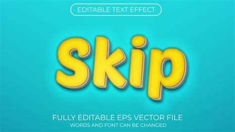 Premium Vector Skip Text Effect