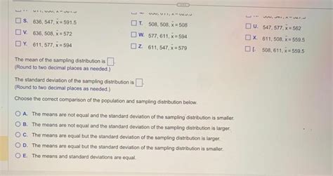 Solved For The Following Situation Find The Mean And Chegg