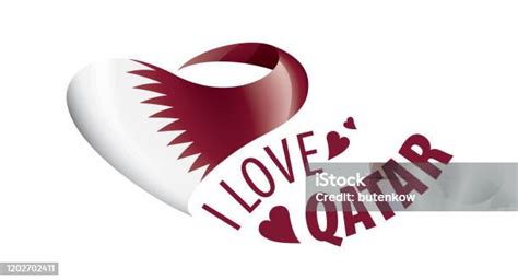 하트 모양의 카타르의 국기와 비문 나는 카타르를 사랑해요 벡터 일러스트레이션 국가 관광명소에 대한 스톡 벡터 아트 및 기타 이미지 국가 관광명소 국기 그림 이야기