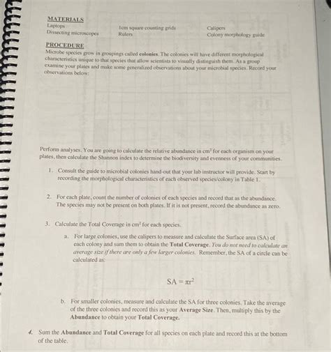 Solved Table 1 Microbial Colony Descriptions Q3 Of The