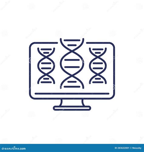Bioinformatics Icon Analysis Of Biological Data Cartoon Vector
