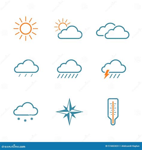 Weather Simple Vector Icon Set Stock Vector Illustration Of Blizzard Cloud 51602433