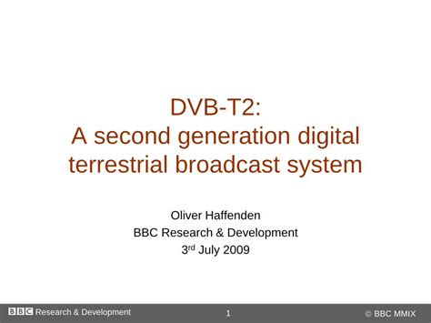 Pdf Dvb T2 A Second Generation Digital Tu Braunschweig · Dvb T2 A