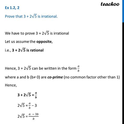Ex 1 2 2 Prove That 3 2 Root 5 Is Irrational Chapter 1 Class 10