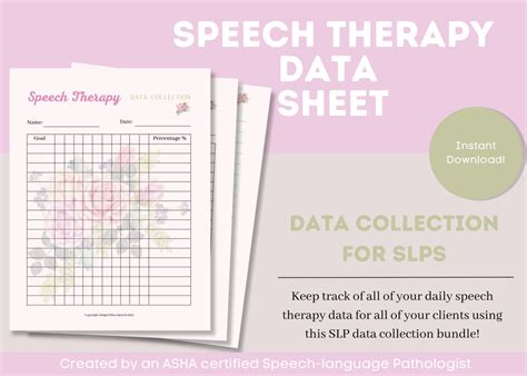 Slp Data Sheet Speech Therapy Data Collection Speech Therapy Notes Slp
