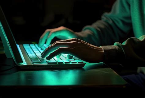 Premium Ai Image Person Typing On Laptop Computer Ai Generated Ai Generated