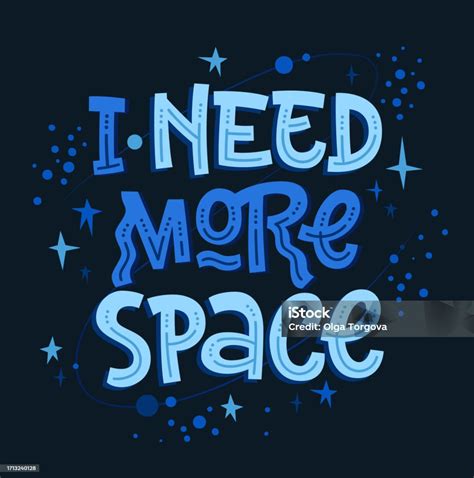 손으로 그린 영감을주는 글자 문구 템플릿 더 많은 공간이 필요합니다 어두운 배경에 격리된 벡터 타이포그래피 그림입니다 우주 코스모스를 테마로 한 디자인 요소 어떤 목적