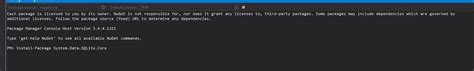 C Install Package Systemdatasqlitecore Not Working Stack Overflow