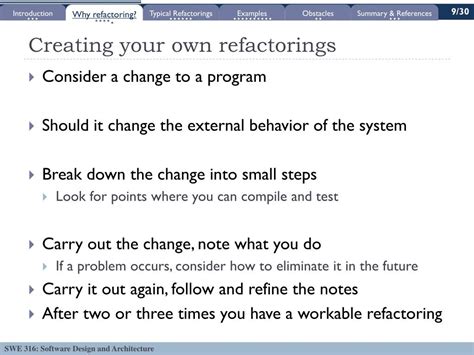 Ppt Lecture 20 Improving The Existing Design Refactoring