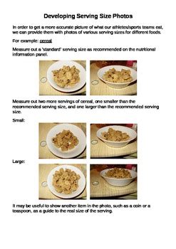 Serving Sizes By Mrs Shh Teachers Pay Teachers
