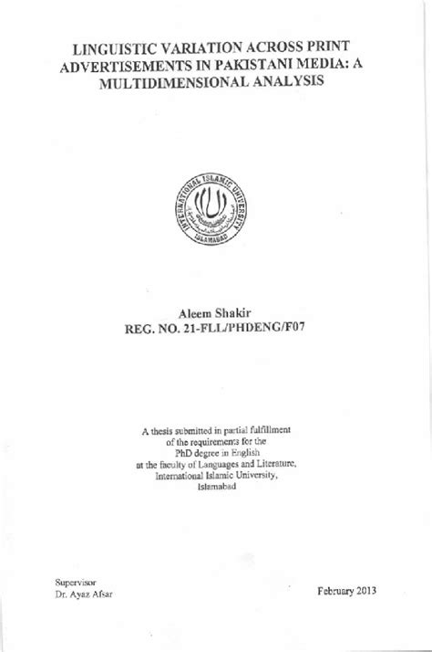 Pdf Linguistic Variation Across Print Advertisements In Pakistani Media A Multidimensional