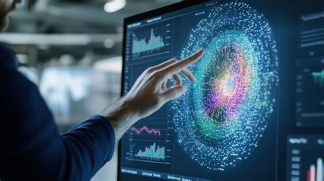 Businessman Analyzing Data On Computer Screen Premium Ai Generated Image