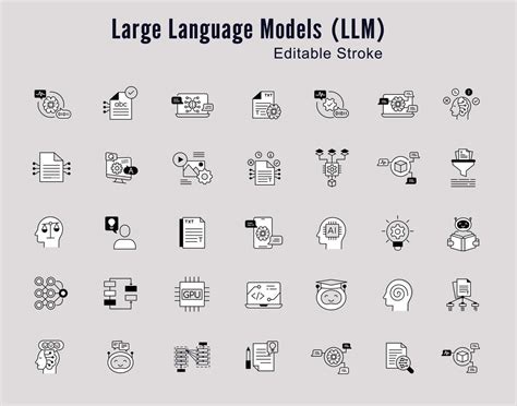 Language Model Icons Llm Icons Nlp Artificial Intelligence Icons