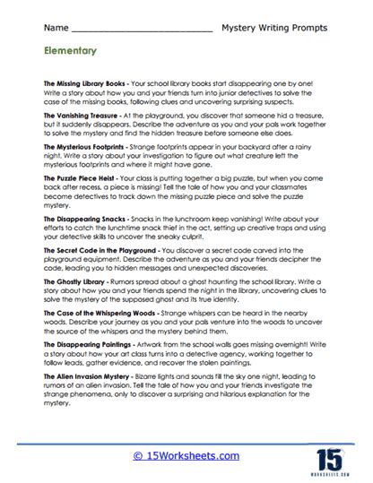 mystery writing prompts