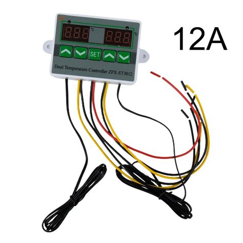 Digital Dual Temperature Controller Two Relay Outputs Thermostat 12v Dc 220v
