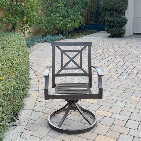 Atlantis 9 Pc Aluminum Dining Set W 8 Swivel Rocker Dining Arm Chairs