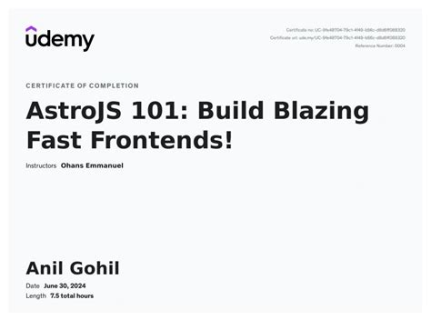 anil gohil on linkedin astrojs react frontend udemy