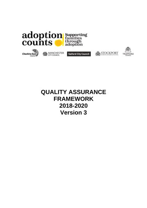Pdf Quality Assurance Framework 2018 2020 Version 3the Adoption