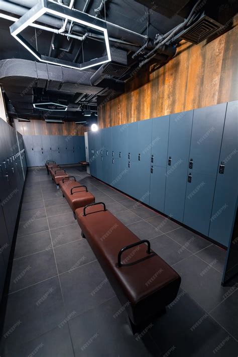 Premium Photo Stylish Indoor Fitness Club Locker Room Empty Modern