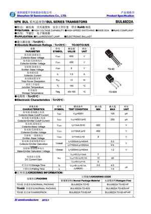 BUL6822 Datasheet and Replacement, Transistor Equivalent Finder, Cross ...