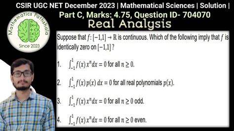 Csir Ugc Net December 2023 Mathematical Sciences Real Analysis