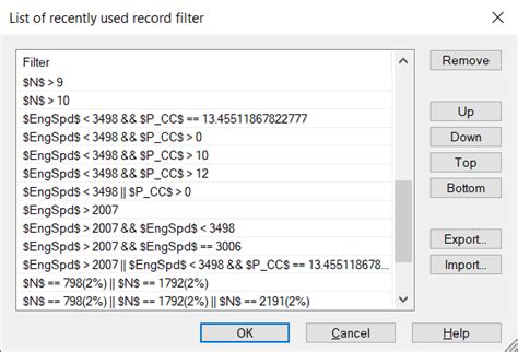 Dialog Box Data Filter UniPlot Documentation Dialog Box Data Filter UniPlot Documentation