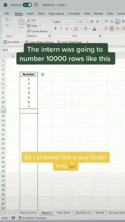 numbered list shorts msexcel excel gsheets youtube