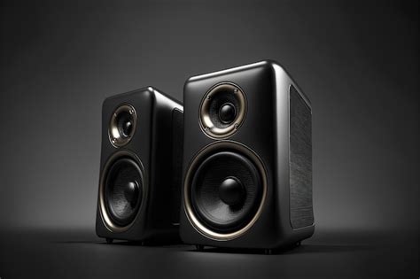 Premium Photo Computer Speakers In Black Material Wood Clear Sound