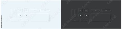 Vector Set Of Different Buttons In Neumorphicskeuomorphism Style