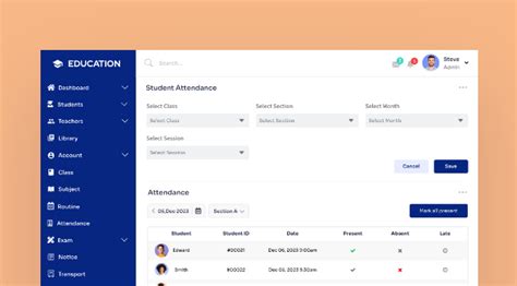 Free Wireframe Template For Student Attendance