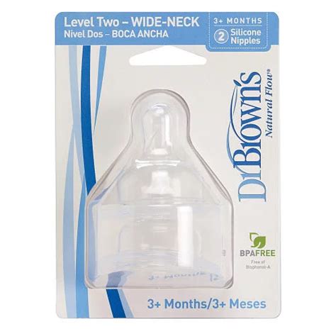 Dr Browns Natural Flow Level Two Wide Neck Silicone Nipples 3