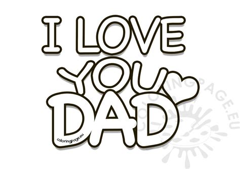 I Love Dad Coloring Pages