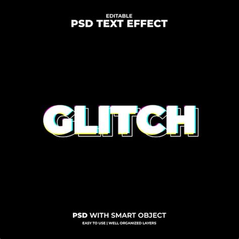 premium psd glitch text effect