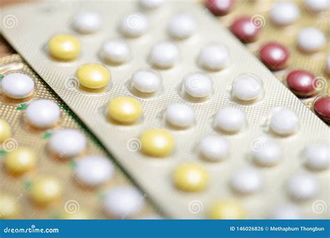 Contraceptive Control Pills On Date Of Calendar Stock Photo Image Of