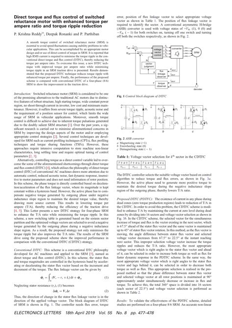 Direct Torque And Flux Control Of Switchedreluctance Motor With