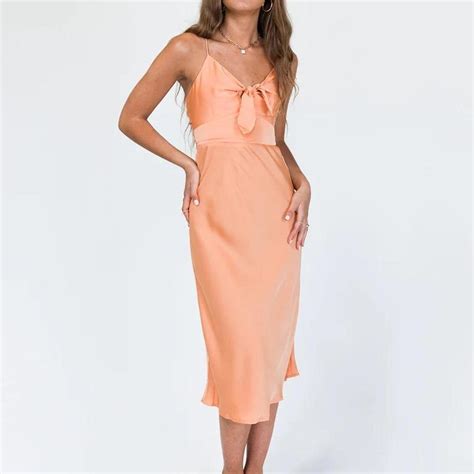 Princess Polly Sunset Breeze Midi Dress Orange Nwot Depop